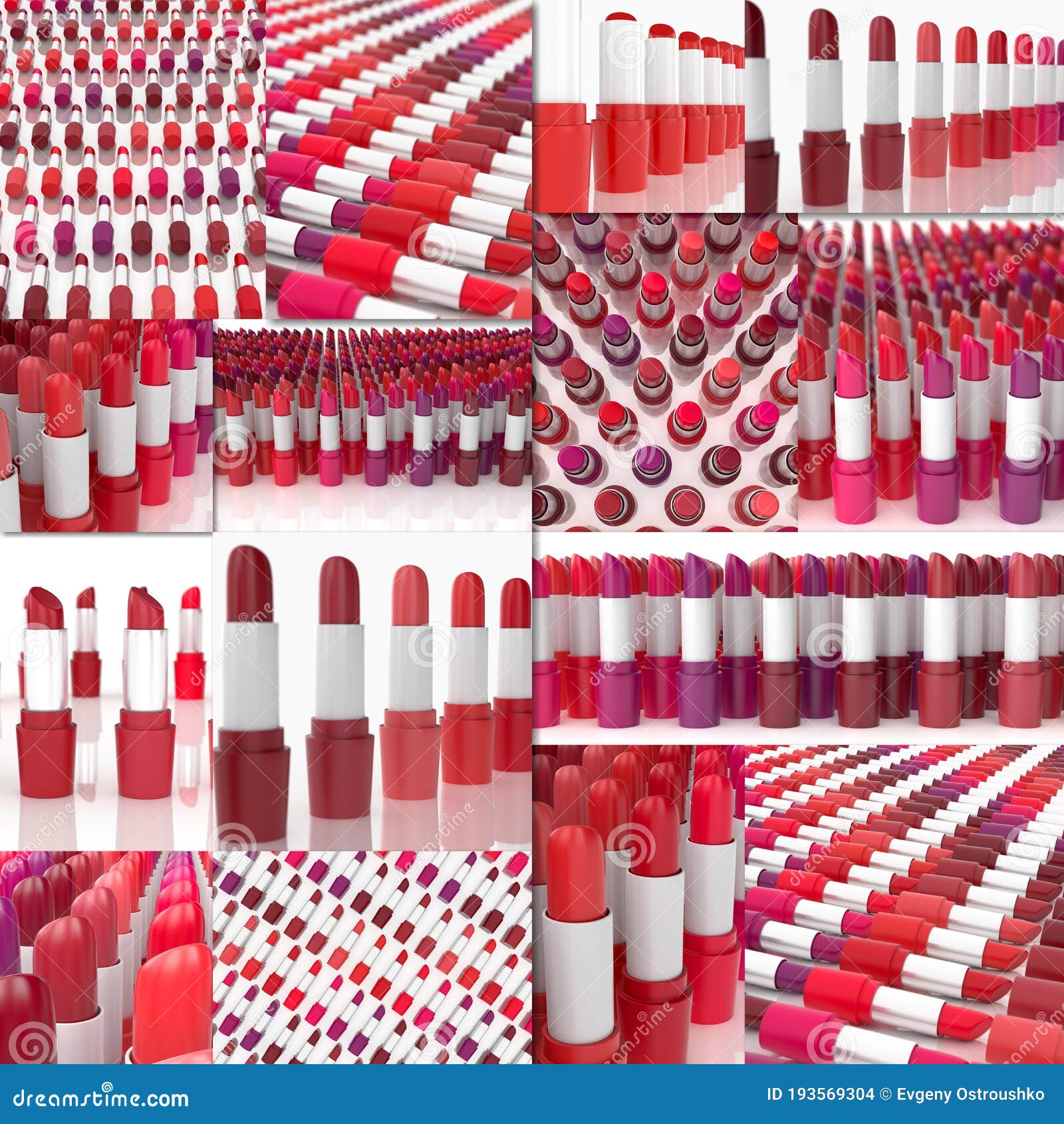 Smooth Rows of Lipstick Collage Stock Illustration - Illustration of ...