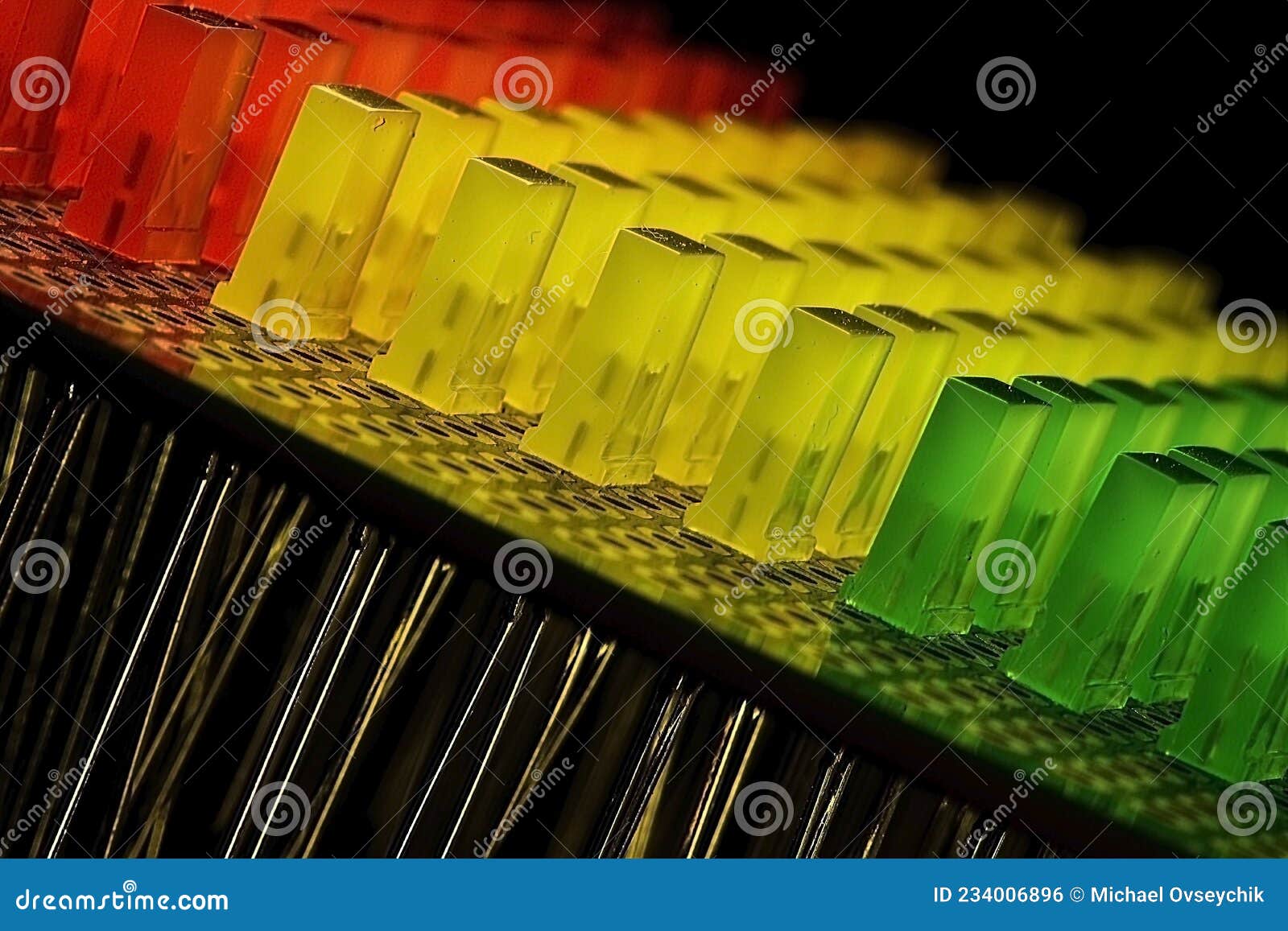 Multicolored Rectangular LEDs on Circuit Board Stock Photo - Image of ...