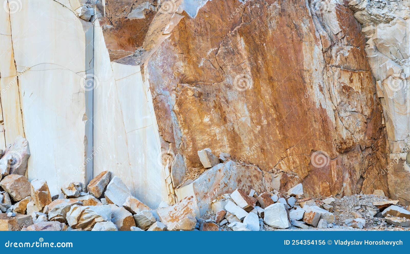 Smooth Sandy Rocks of Orange Color, Sand Quarry Stock Photo - Image of ...