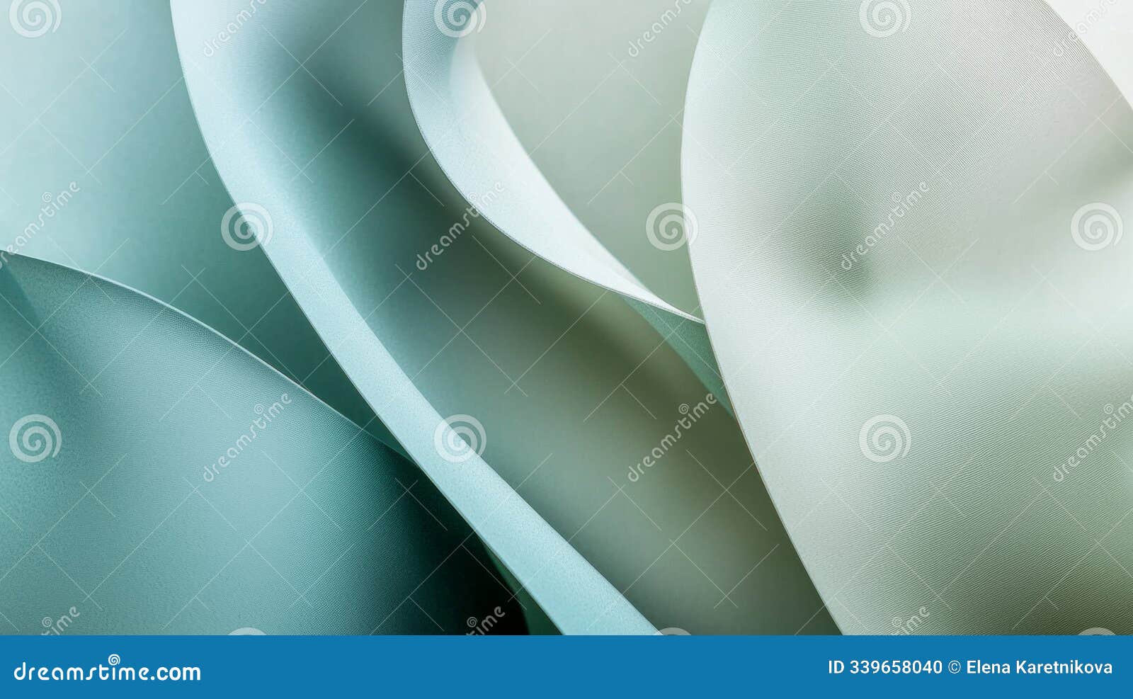 Smooth Sheets of Paper in Delicate Shades of Green are Gracefully ...