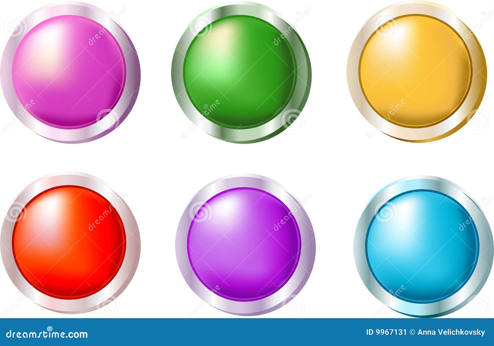 Shiny Buttons In Different Colours Vector Illustration | CartoonDealer ...