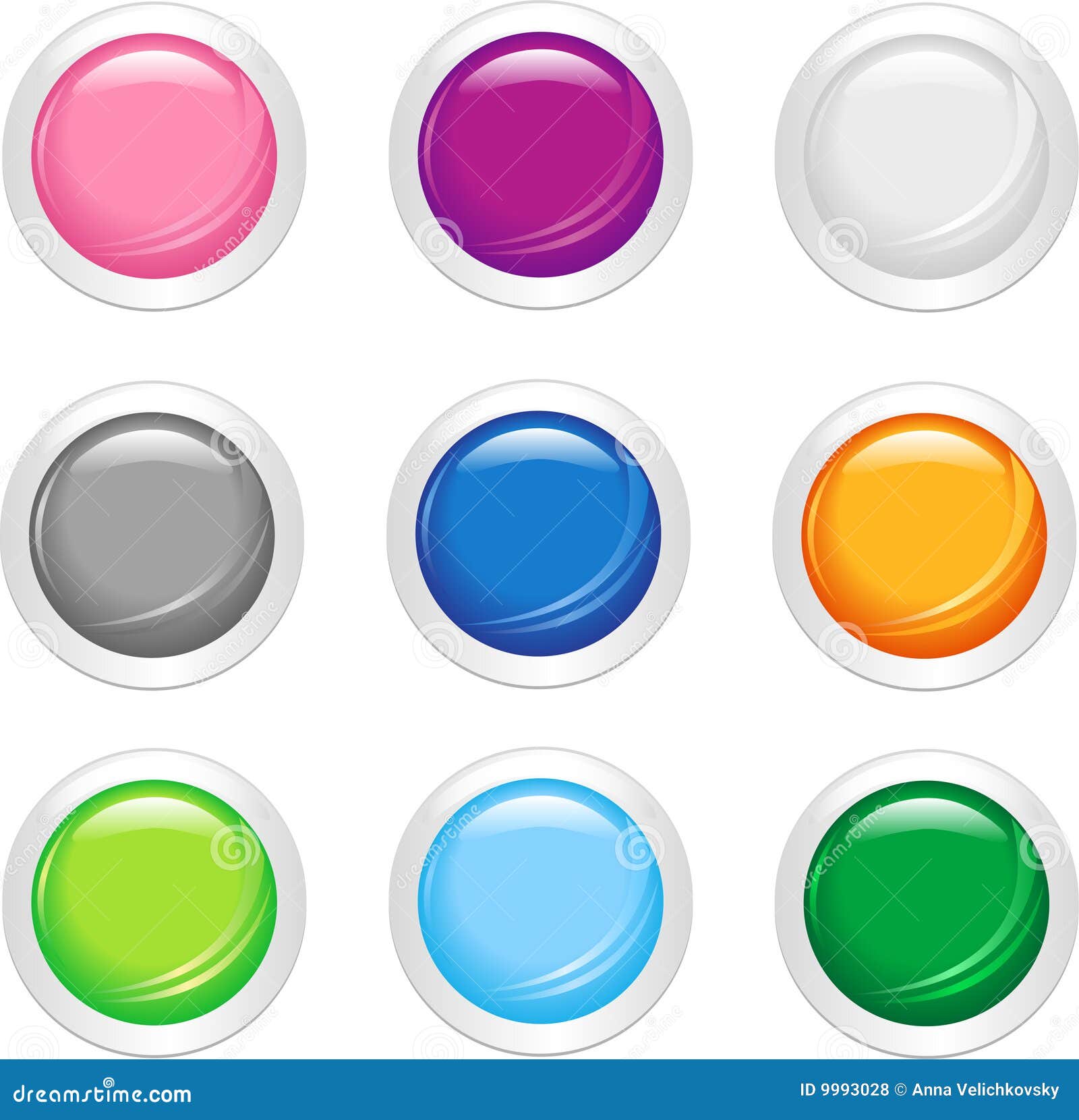 Smooth Shiny Buttons stock vector. Illustration of smooth - 9993028