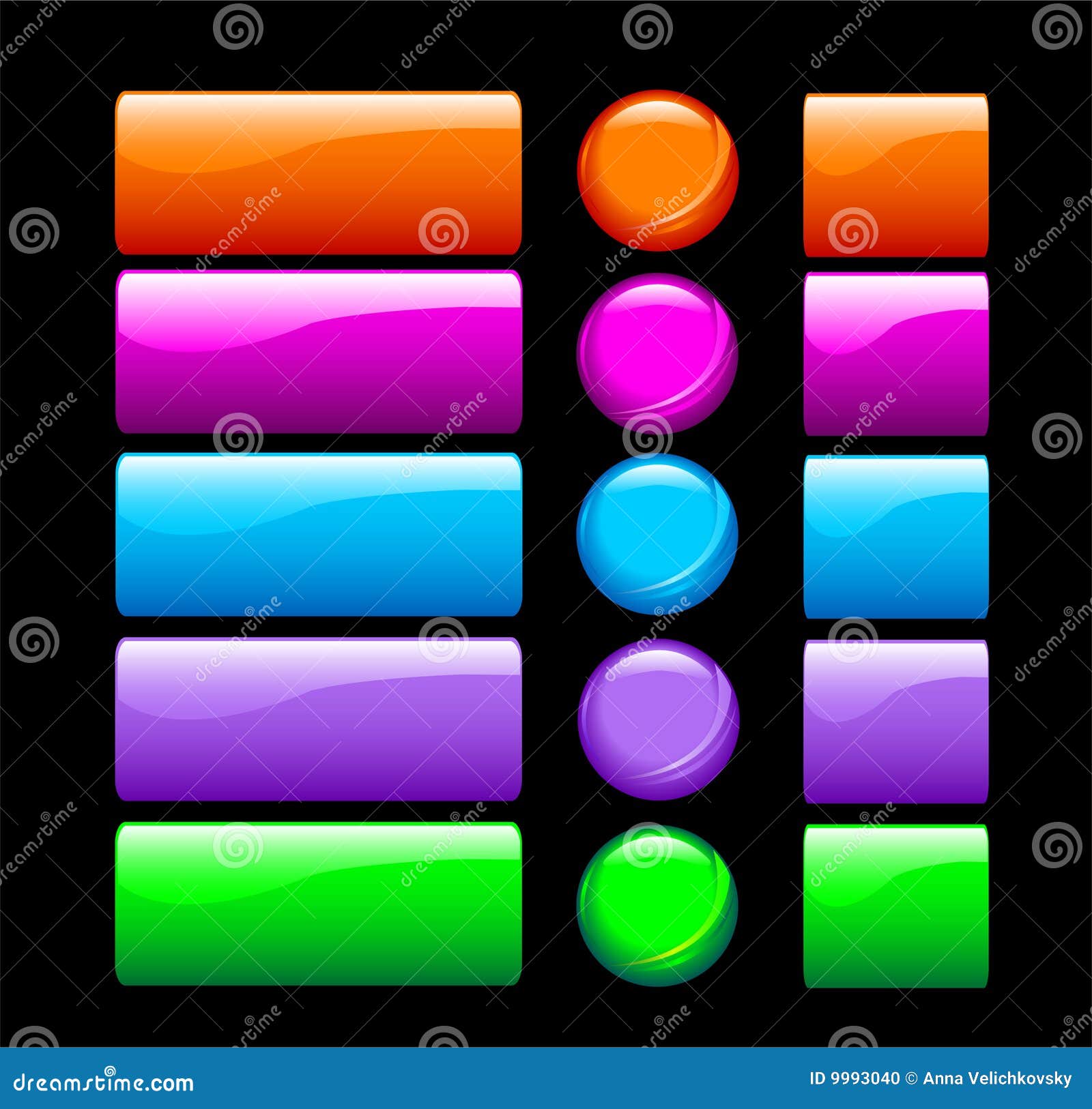 Smooth Shiny Buttons stock vector. Illustration of blue - 9993040