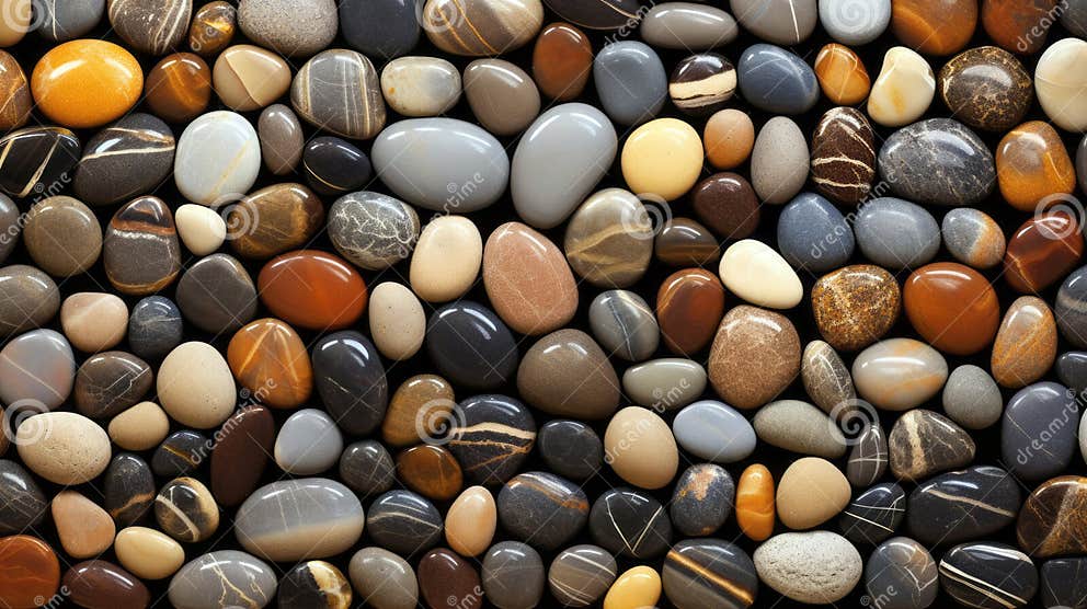 Smooth shiny pebbles stock illustration. Illustration of textured ...