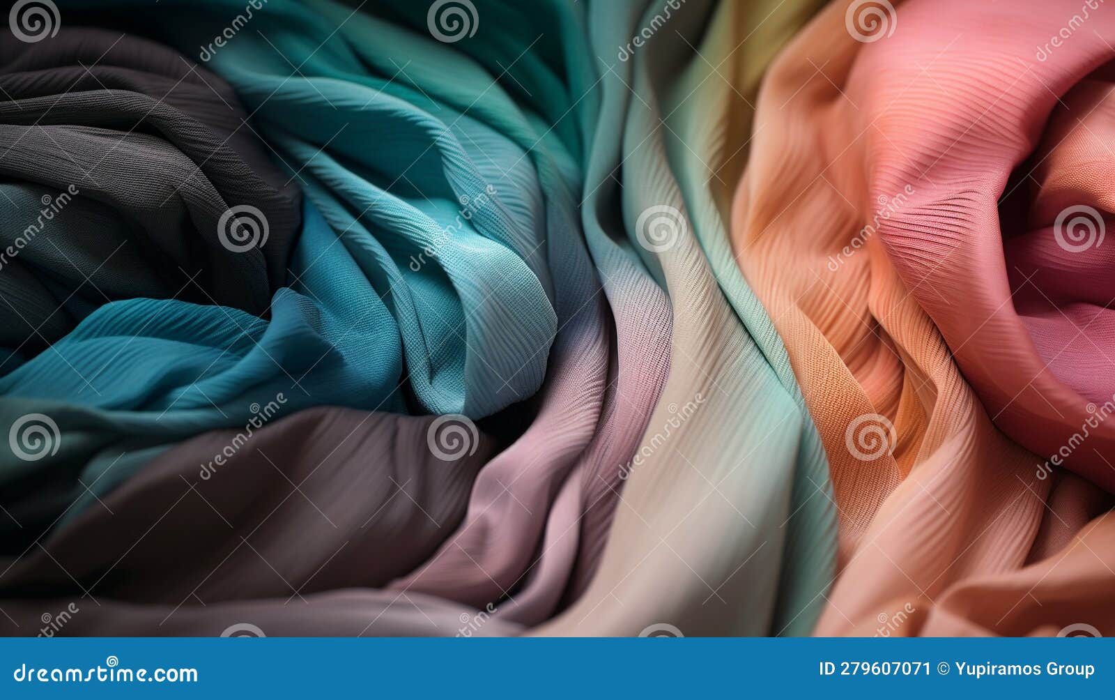 Smooth Silk Garment with Vibrant Colors and Abstract Wave Pattern ...