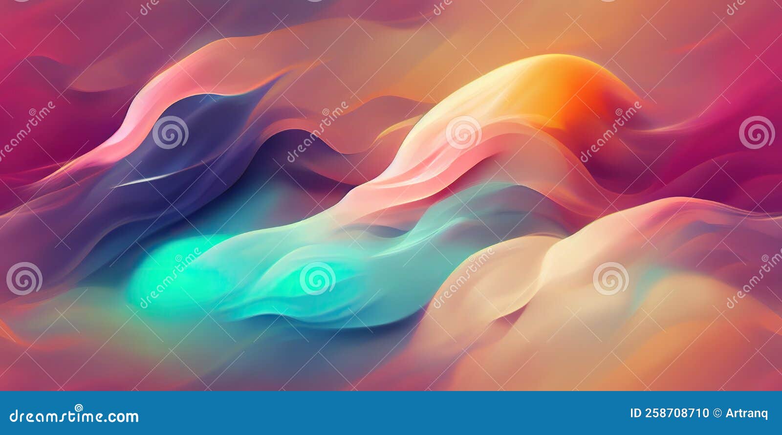 Smooth, Silky Liquid Flow with Vibrant, Undulating Shapes Stock ...