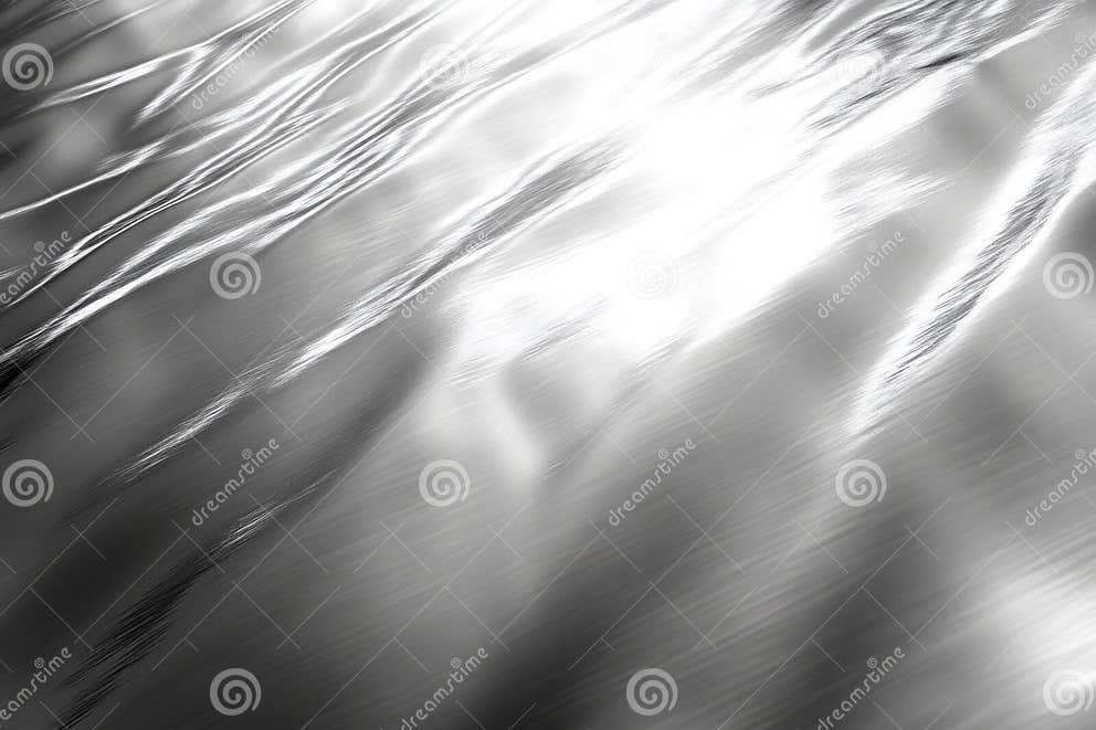 Smooth Silver Surface Reflecting a Bright Light Source, Creating an ...
