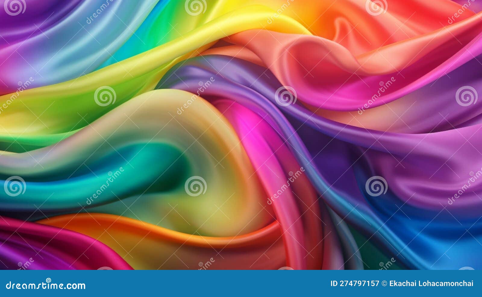 Smooth and Soft Rainbow Colored Satin Silk Background. Generative AI ...