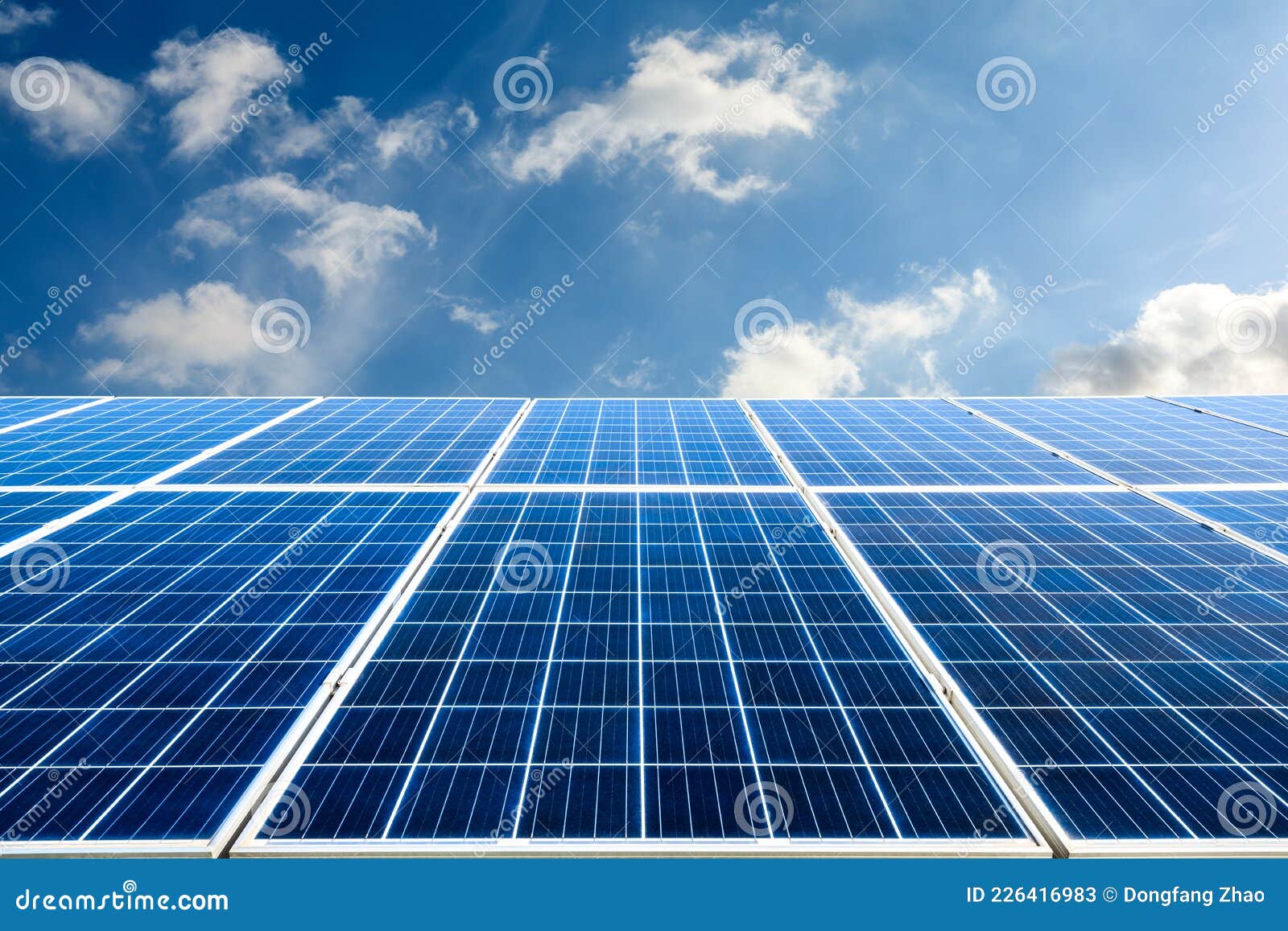 Smooth Solar Panels and Beautiful Sky Landscape Stock Image - Image of ...