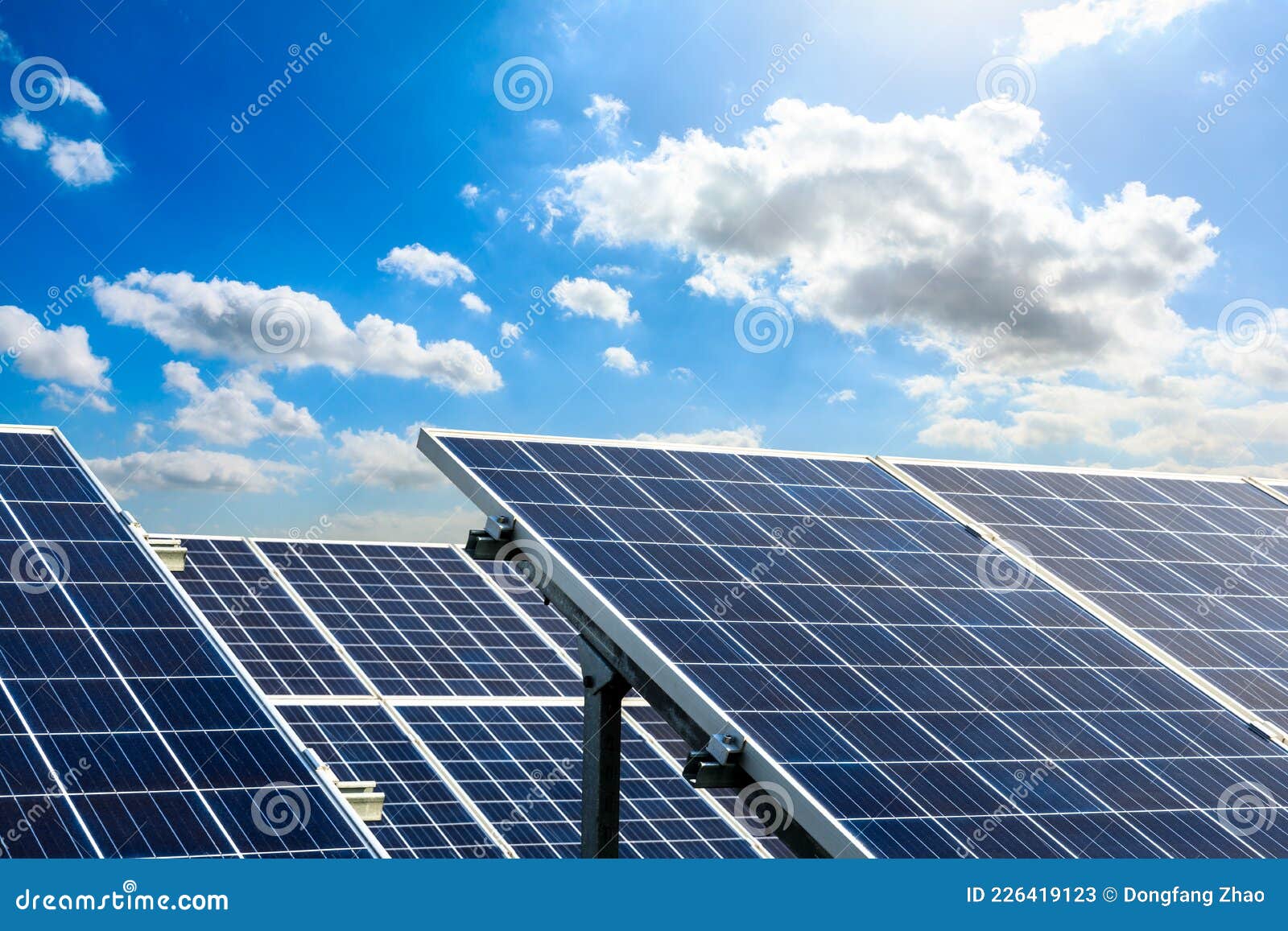 Smooth Solar Panels and Beautiful Sky Landscape Stock Image - Image of ...
