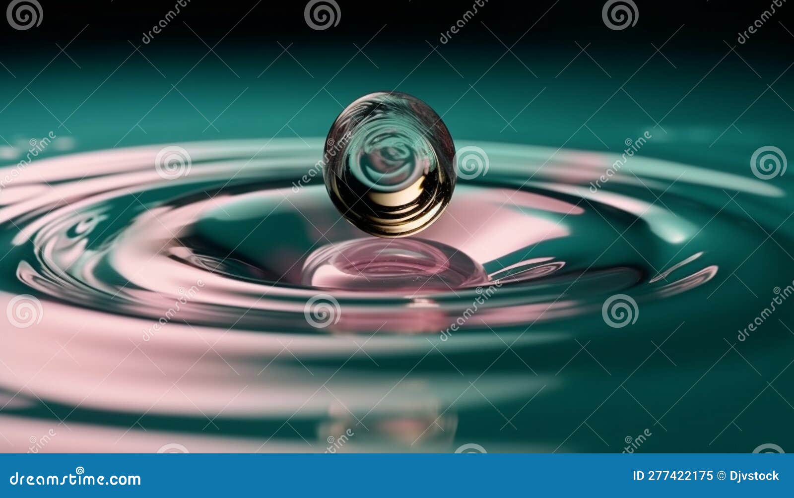 Smooth Sphere of Water Reflects Abstract Wave Pattern Generated by AI ...
