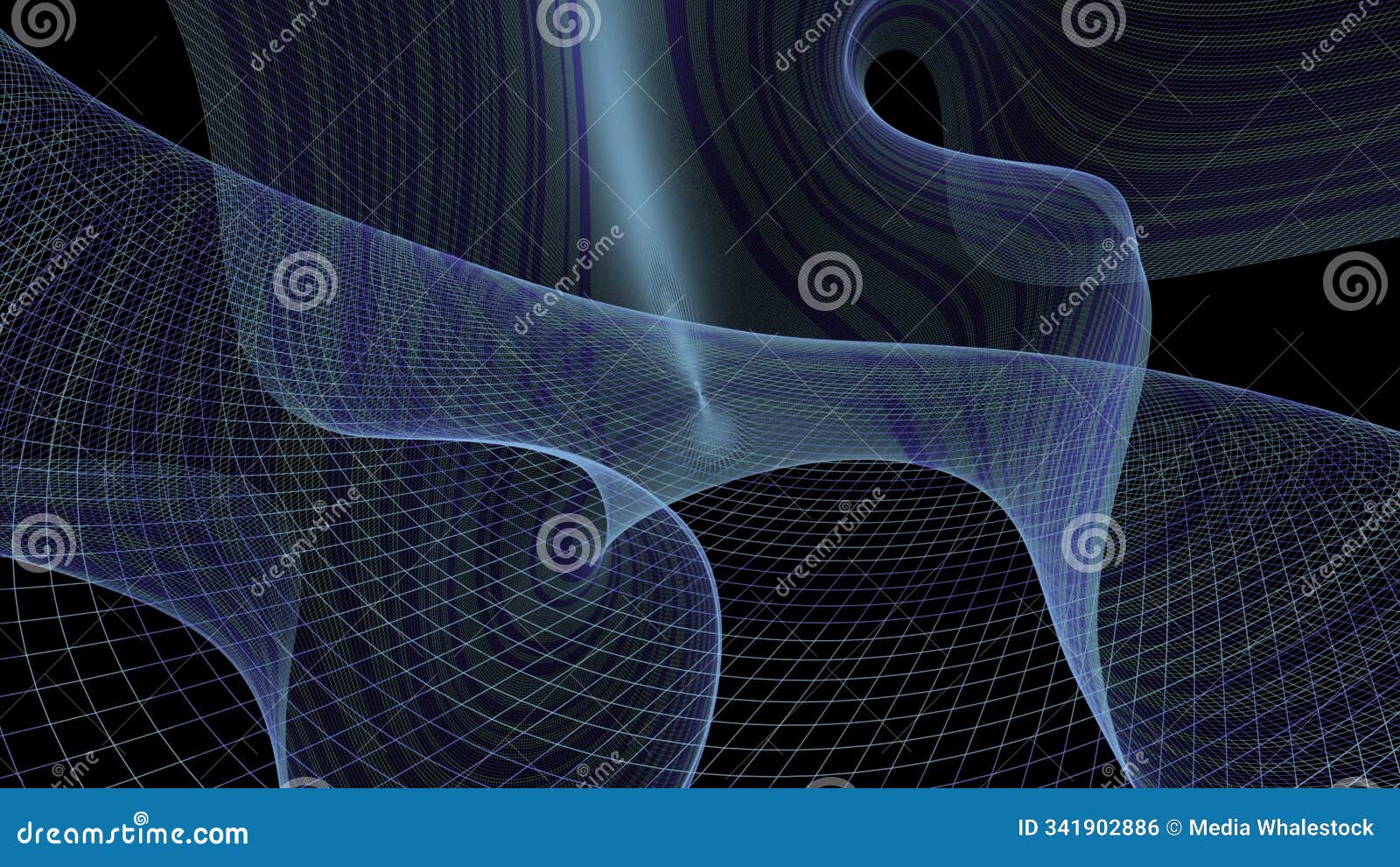 Smooth Spinning Bended Wave Surface on a Black Background. Design ...