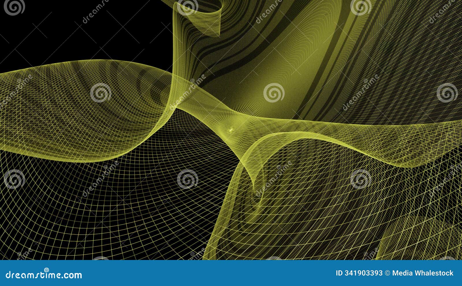 Smooth Spinning Bended Wave Surface on a Black Background. Design ...
