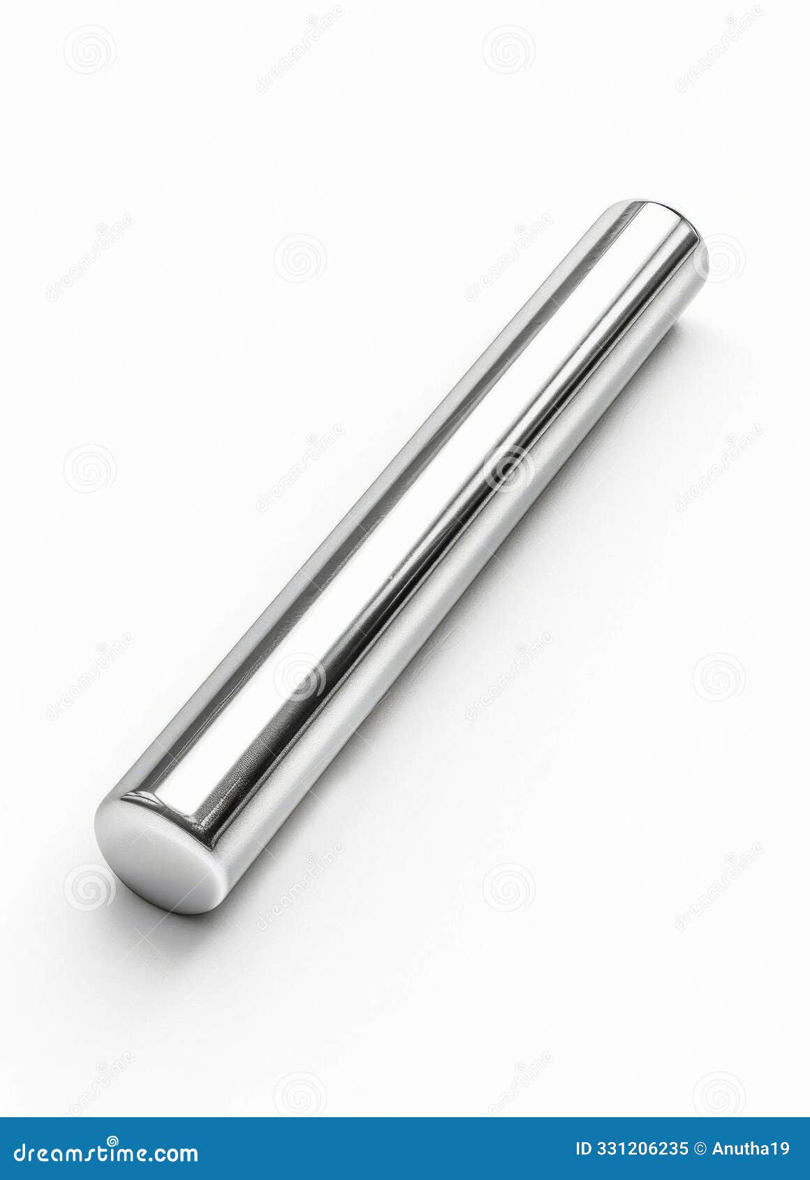 Smooth Stainless Steel Rod Isolated on White Background Stock ...