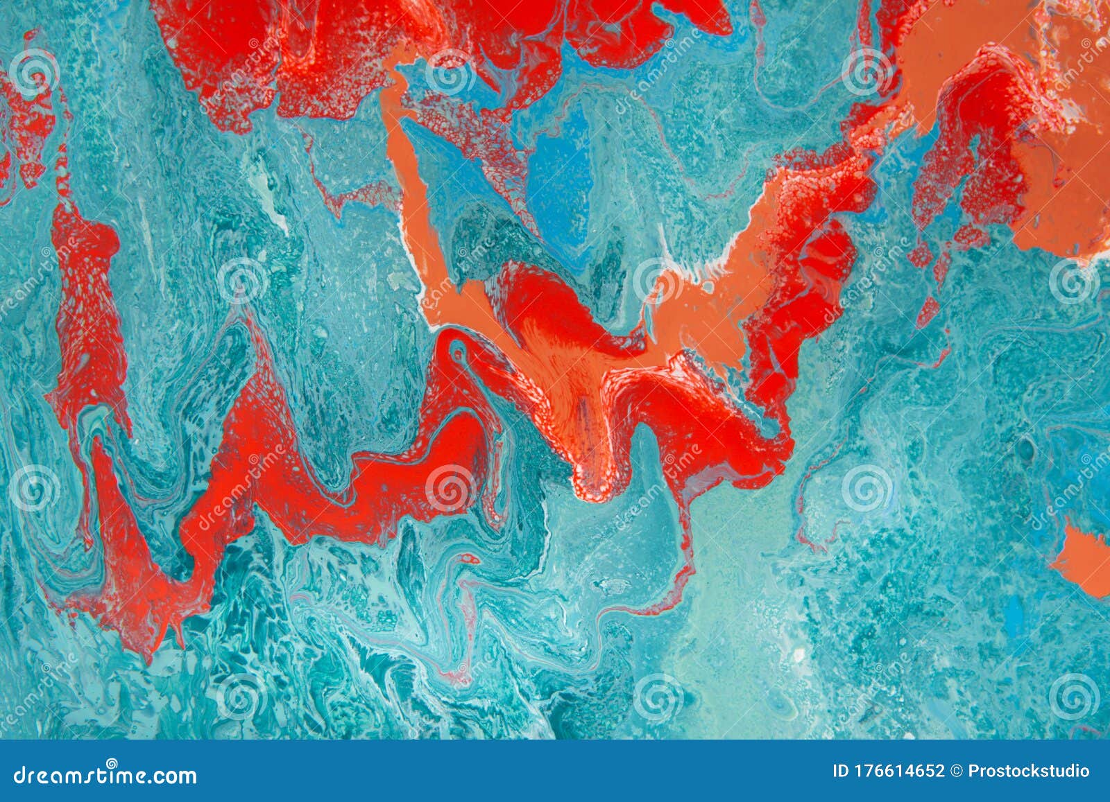 Smooth Stains Pattern of Red and Blue Acrylic Paints Stock Photo ...