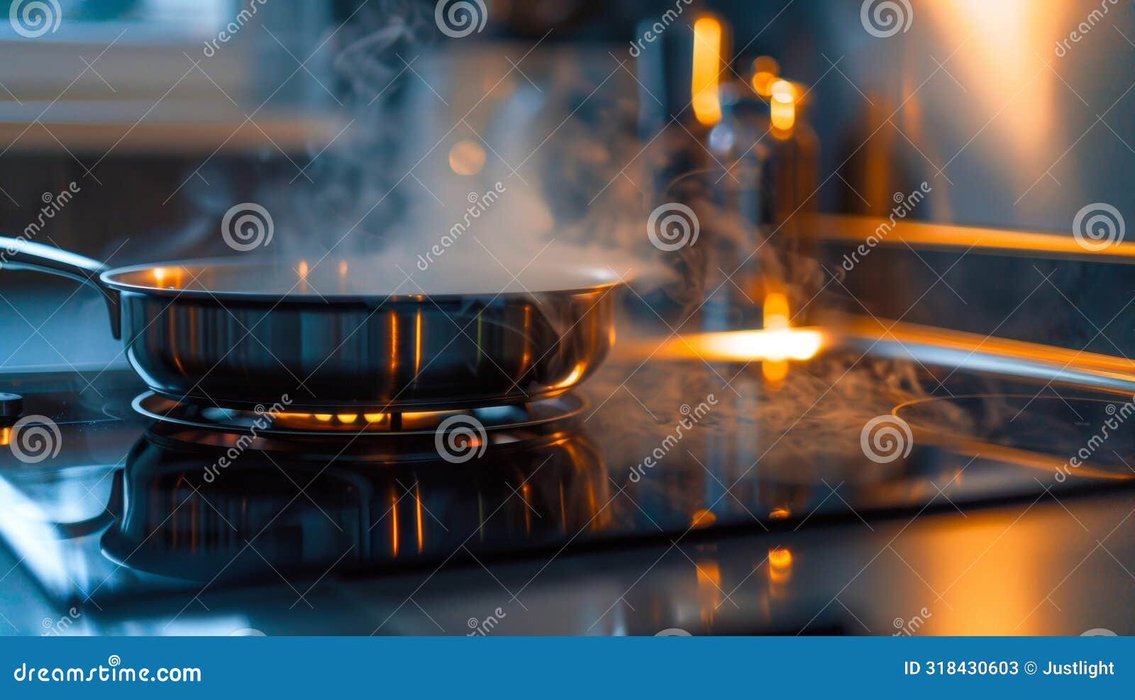 The Smooth Surface of an Induction Cooktop with No Visible Coils or ...