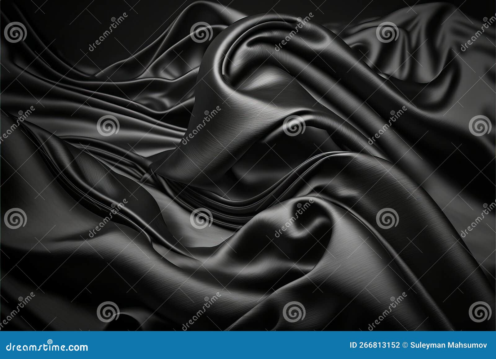 Smooth Surface Texture. Black Cloth Background with Ripples Stock Photo ...