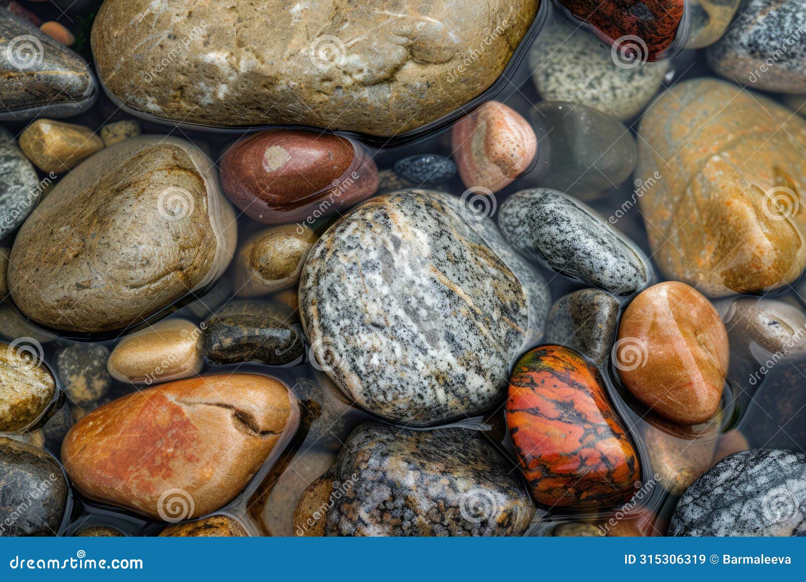 Smooth Texture of River Stones, Polished by Time and Water. Generative ...