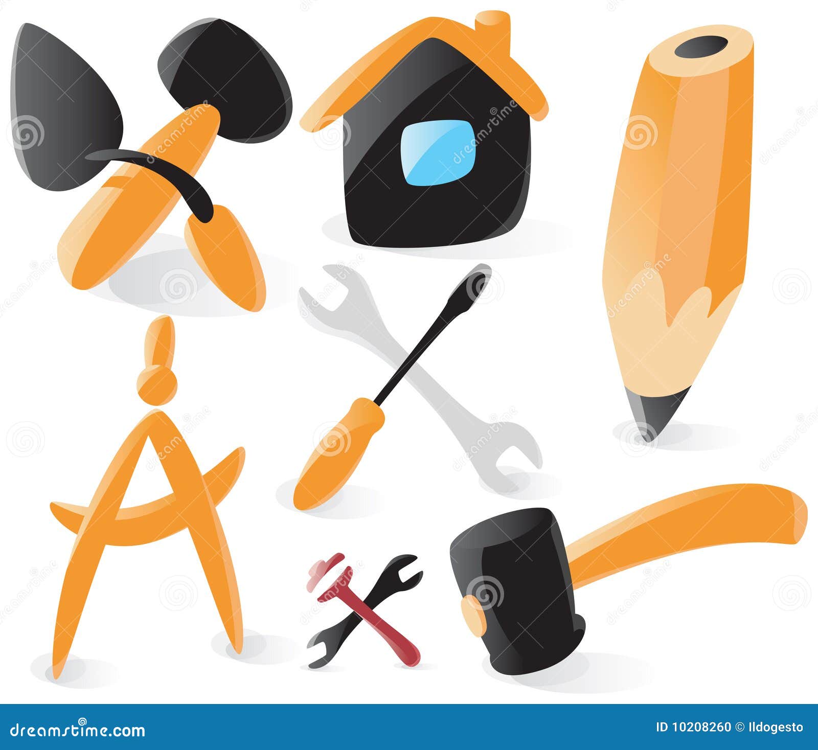 Smooth tools icons stock vector. Illustration of trowel - 10208260