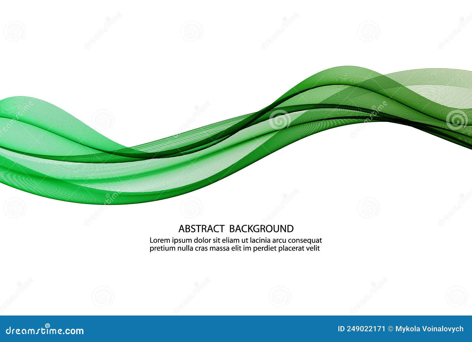 Smooth Transparent Horizontal Green Wave Design on White Background ...