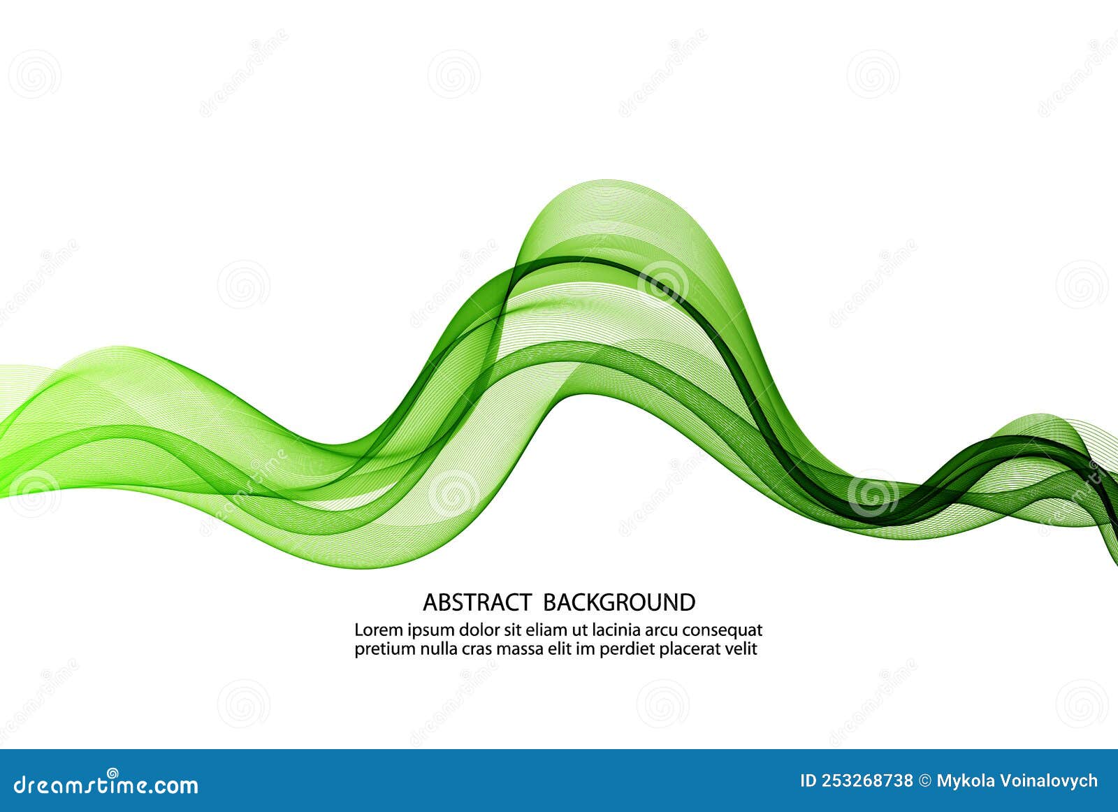 Horizontal Green Wave on White Background, Design Template for Brochure ... Horizontal Green Wave on White Background, Design Template for Brochure ...