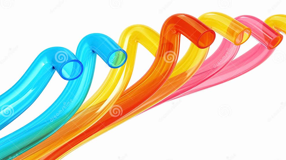Smooth, Twisting Multicolored Tubes, Creating a Dynamic and Vibrant ...