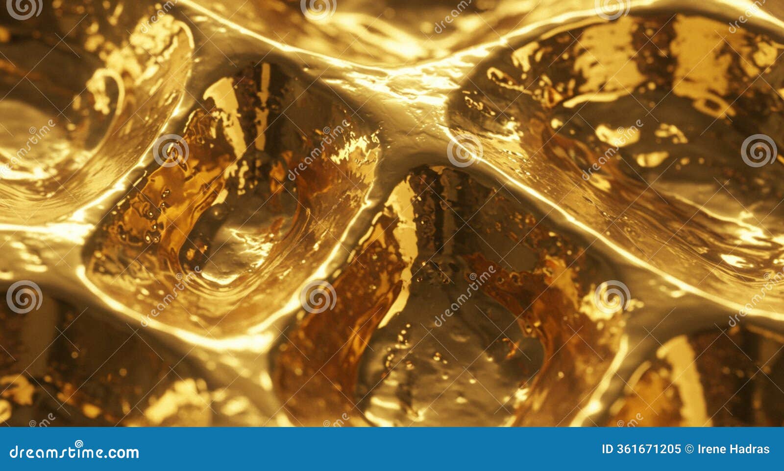 Smooth, Undulating Golden Surface with a Reflective Metallic Texture ...