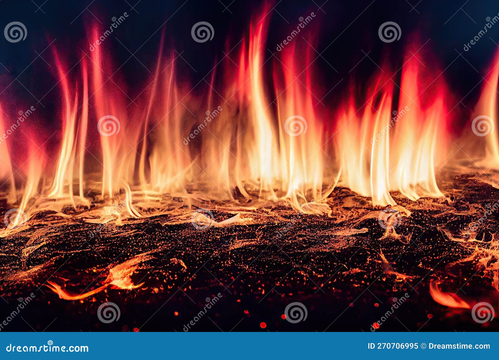 Smooth Vertical Blaze Fire Flame on Ground Stock Illustration ...