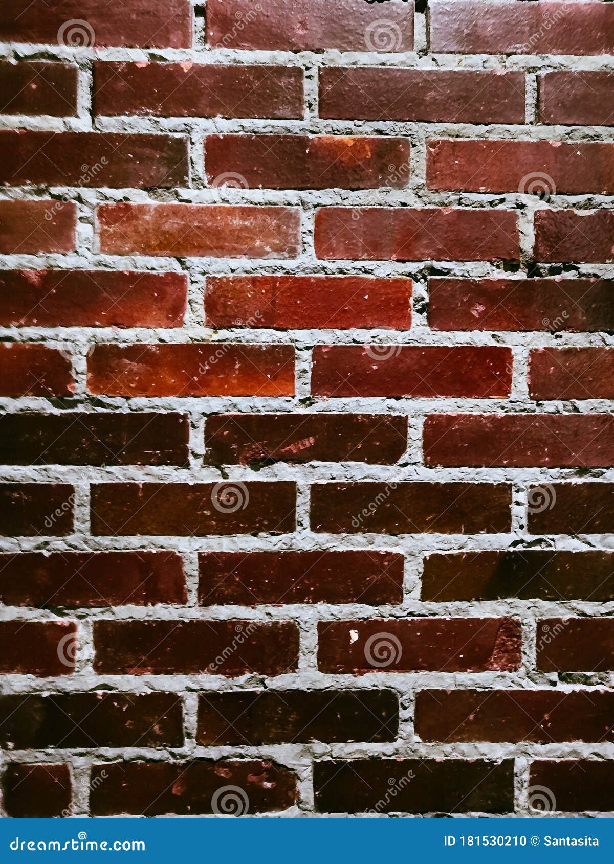 Smooth Wall of Dark Red Brick. Red Brick Wall Background Stock Photo ...