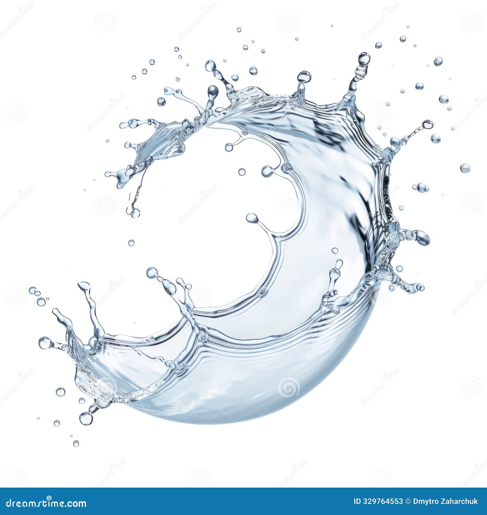 Smooth Water Arch Splash, Isolated on White Stock Image - Image of ...