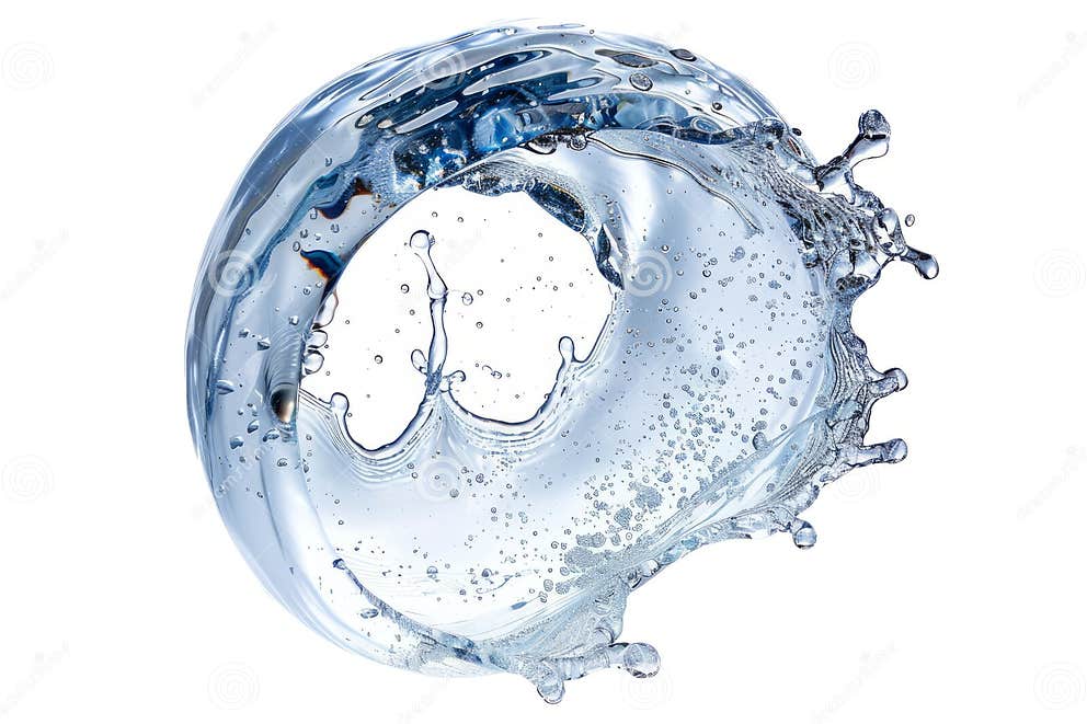 Smooth Water Arch Splash, Isolated on White Stock Photo - Image of aqua ...