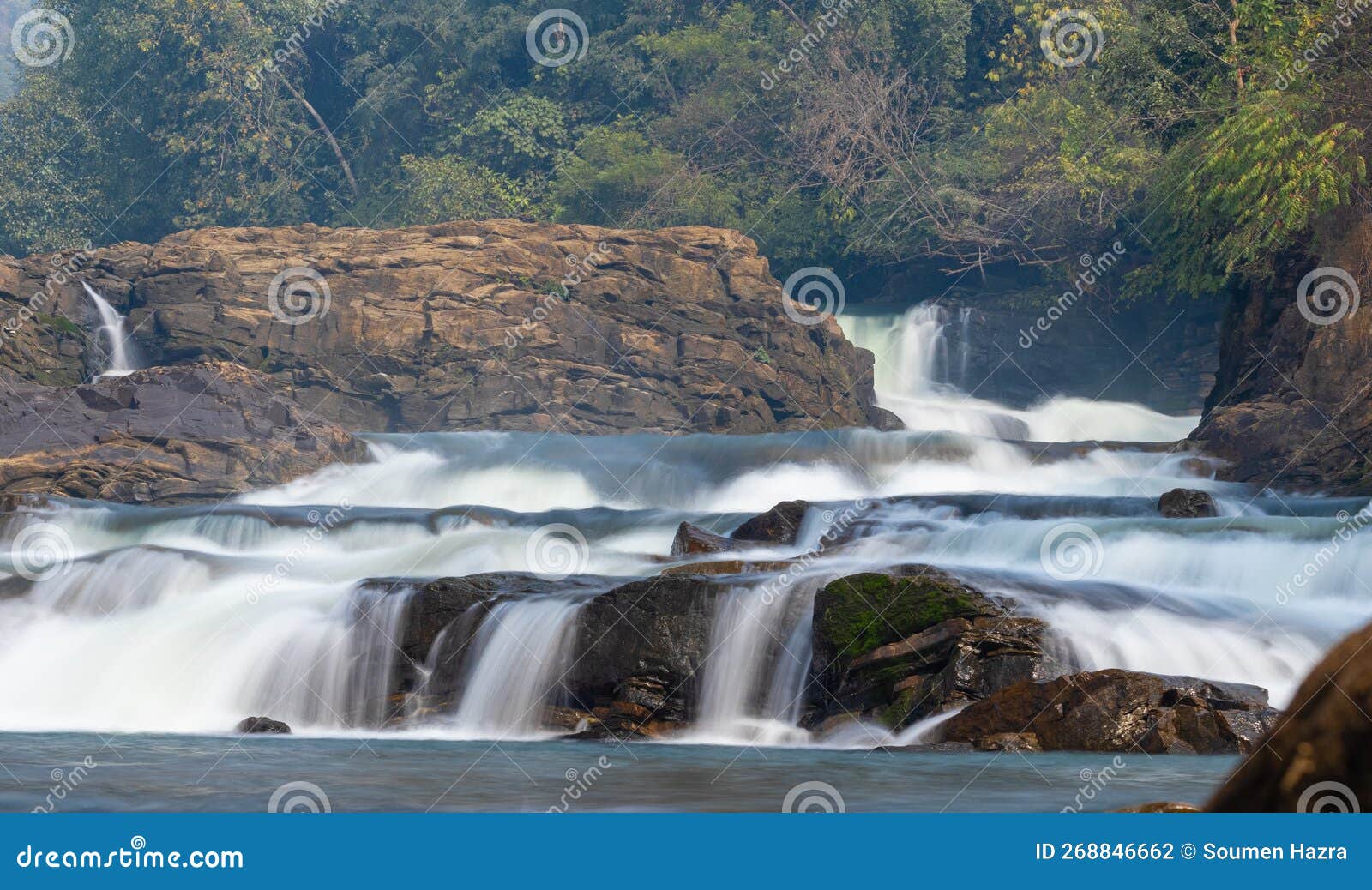 Smooth water flowing stock photo. Image of fall, long - 268846662