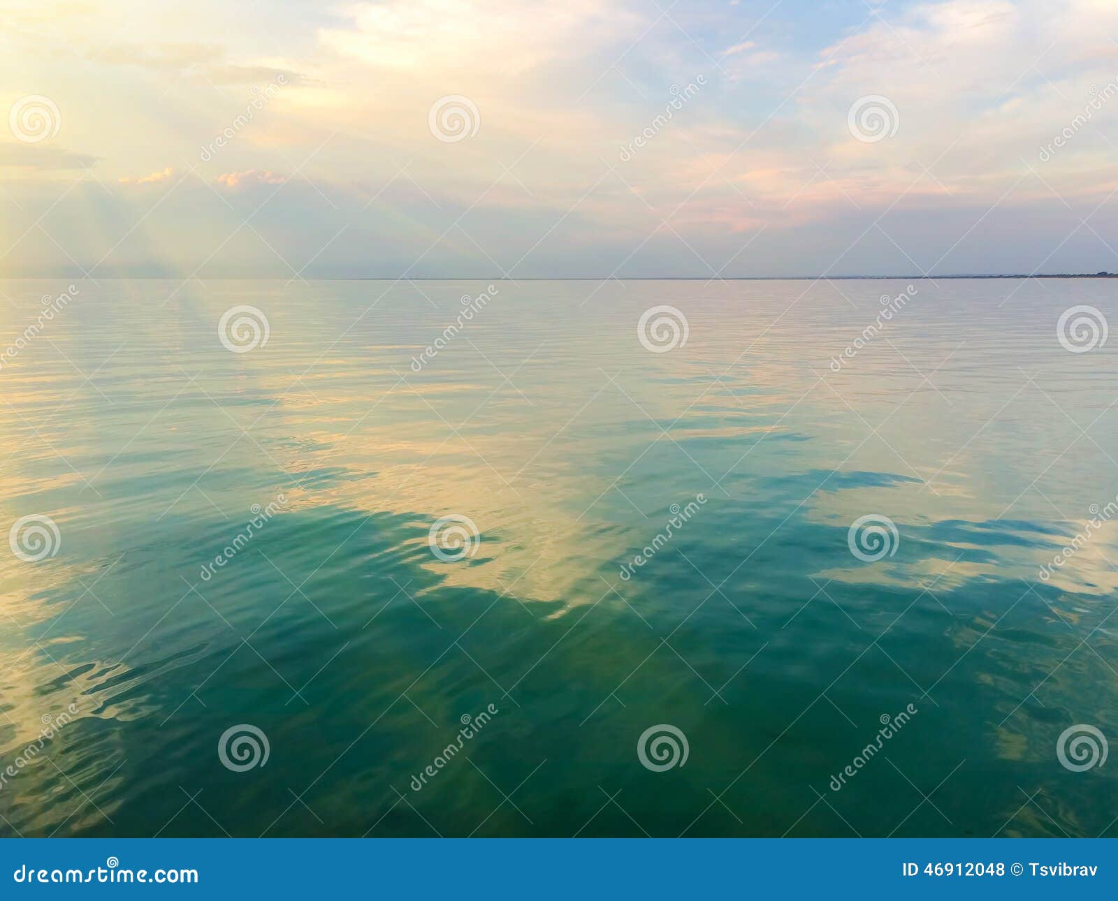 Smooth Water Surface and Sun Rays Stock Photo - Image of calm, scenics ...