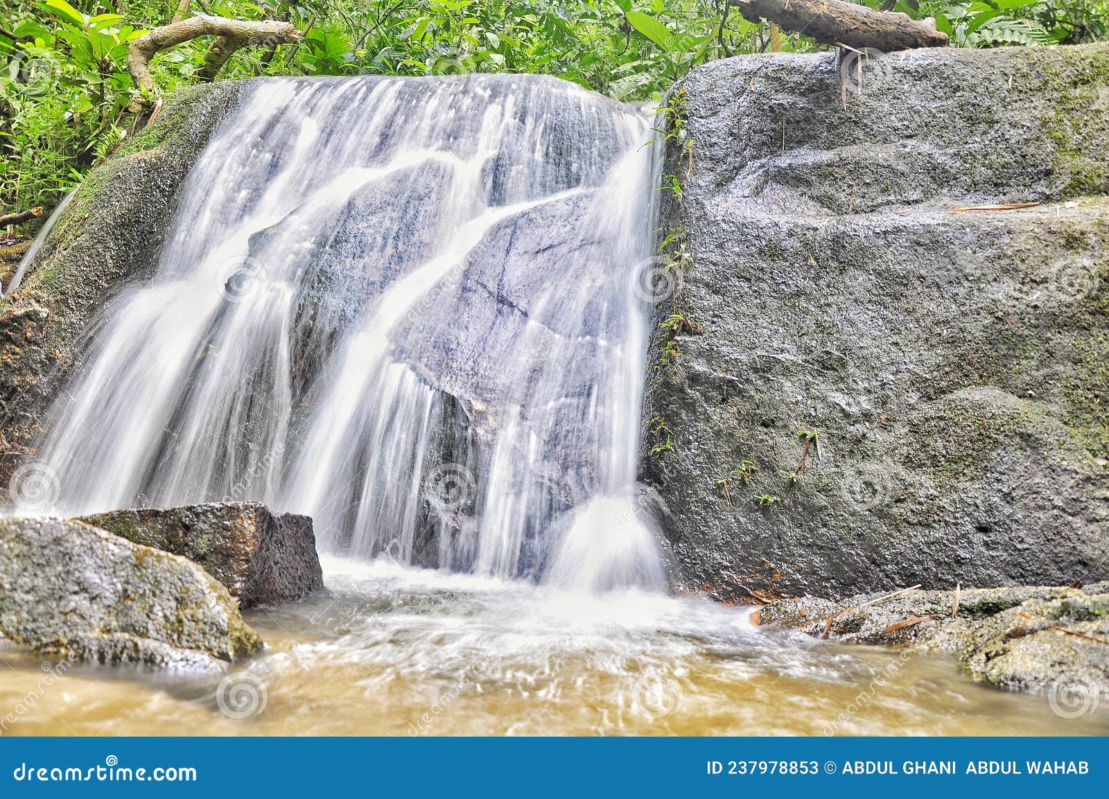Smooth Waterfall, Cropped River Stock Image - Image of river, nature ...