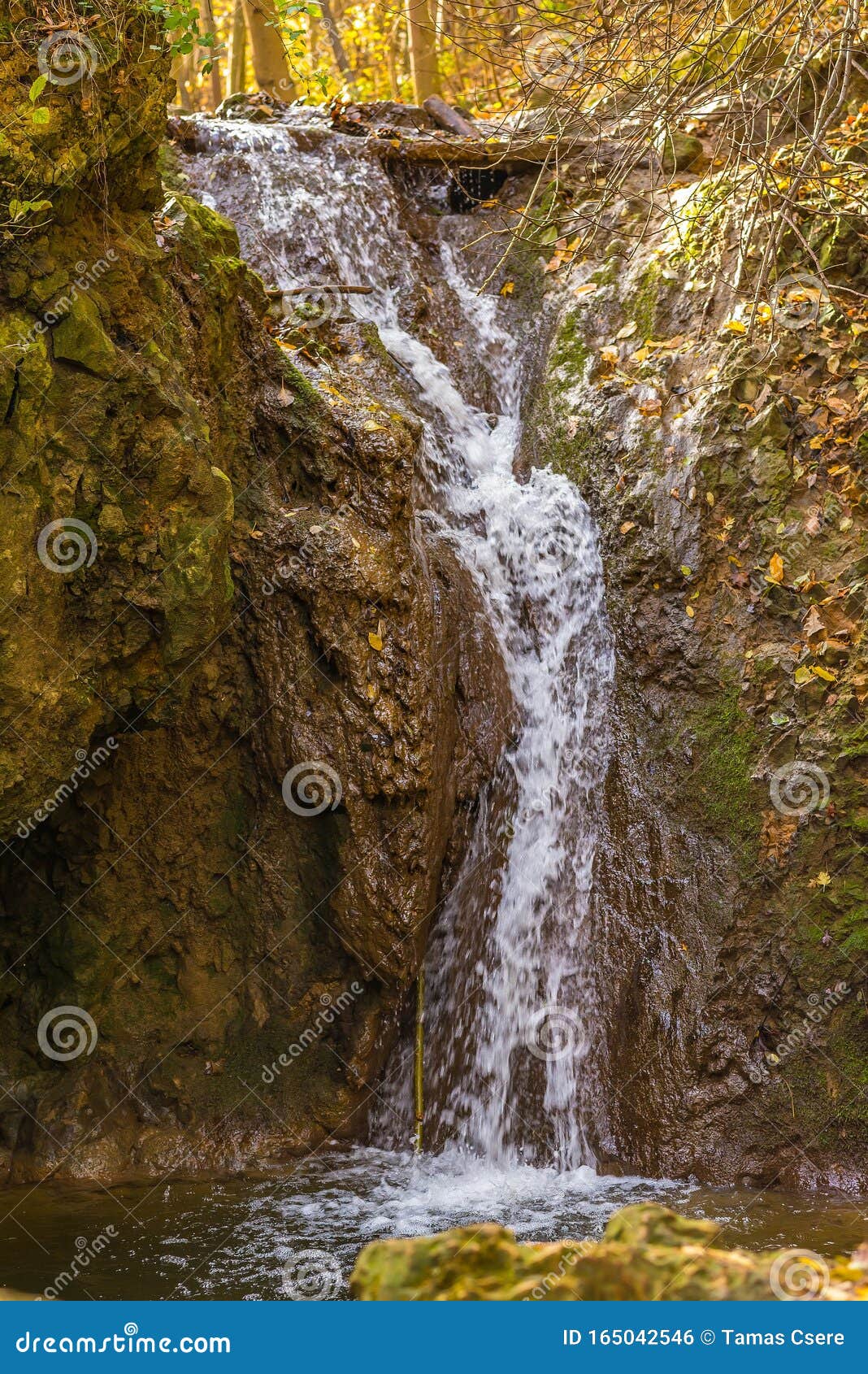 Smooth Waterfall in the Forest on Mountain Stock Photo - Image of ...