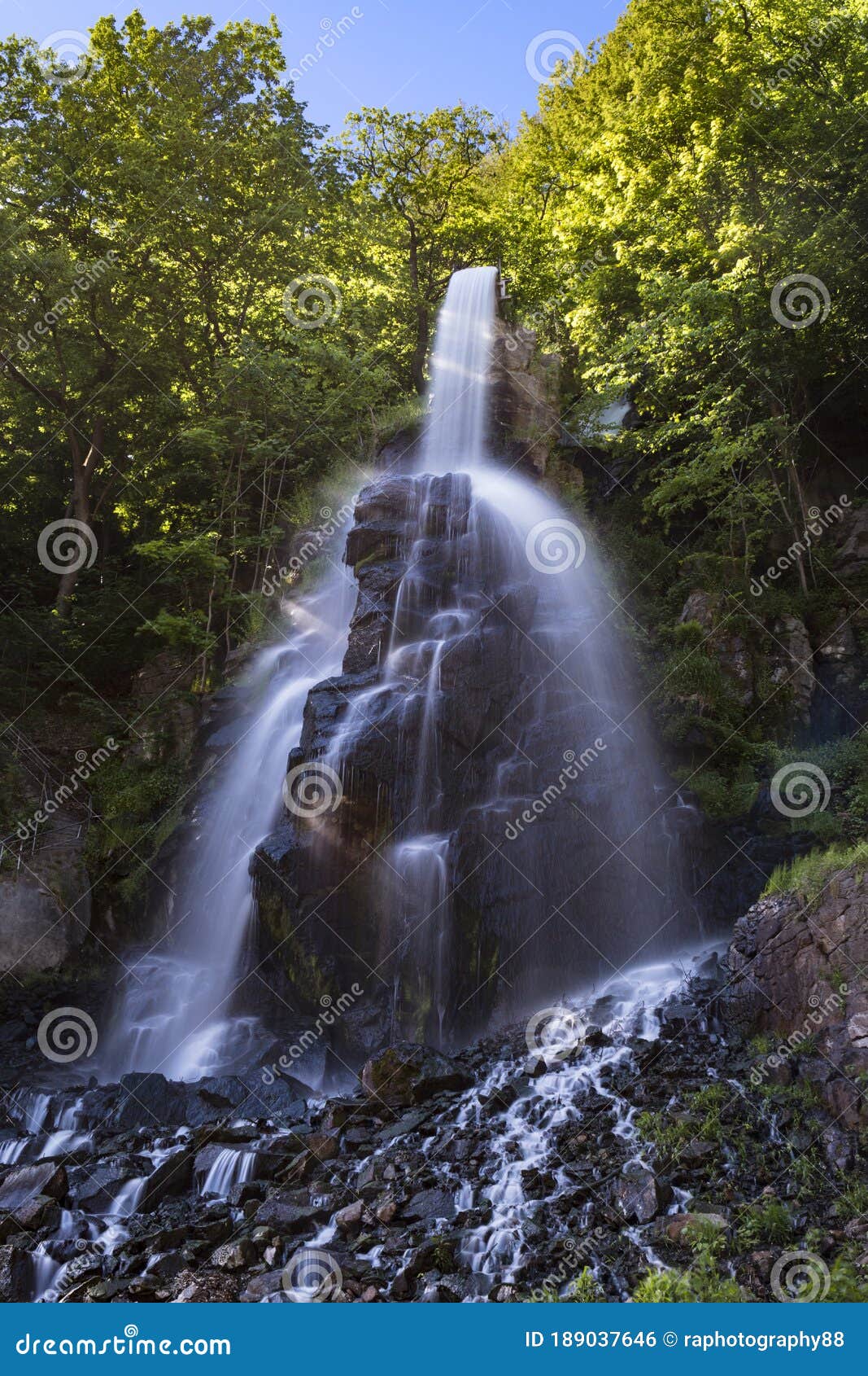 Smooth Waterflow of Trusetaler Waterfall Stock Photo - Image of people ...