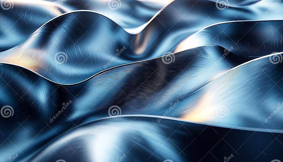 Smooth Wave Pattern Flowing on Shiny Metallic Backdrop Generated by AI ...