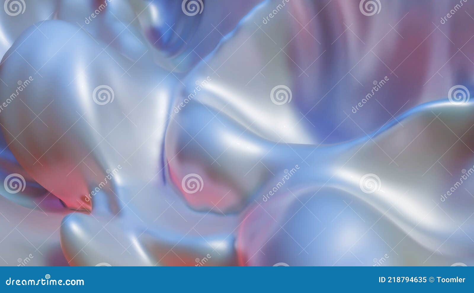 Smooth Wave Surface of Pearlescent Color. 3d Render Stock Illustration ...