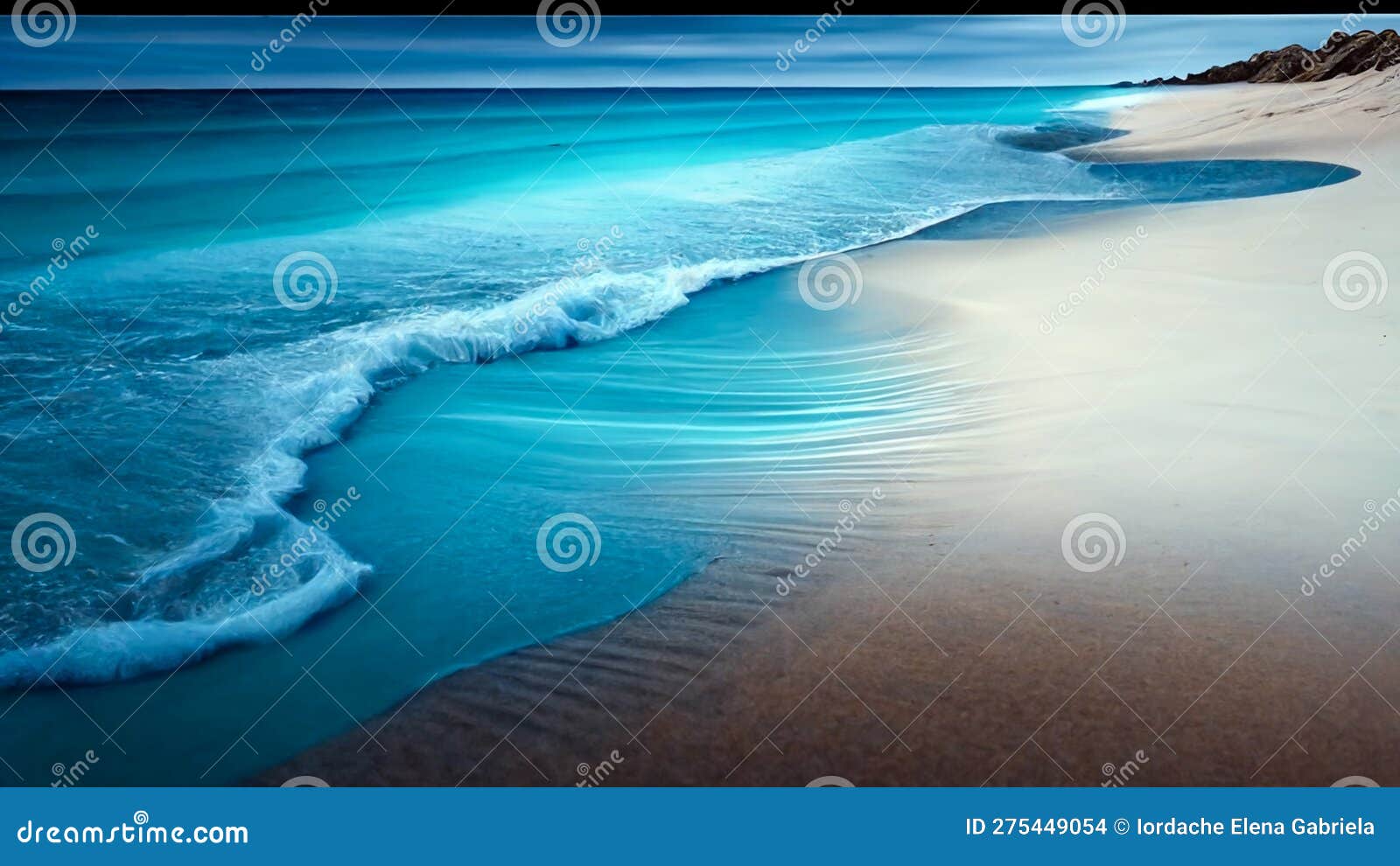 Smooth waves on the beach stock illustration. Illustration of liquid ...