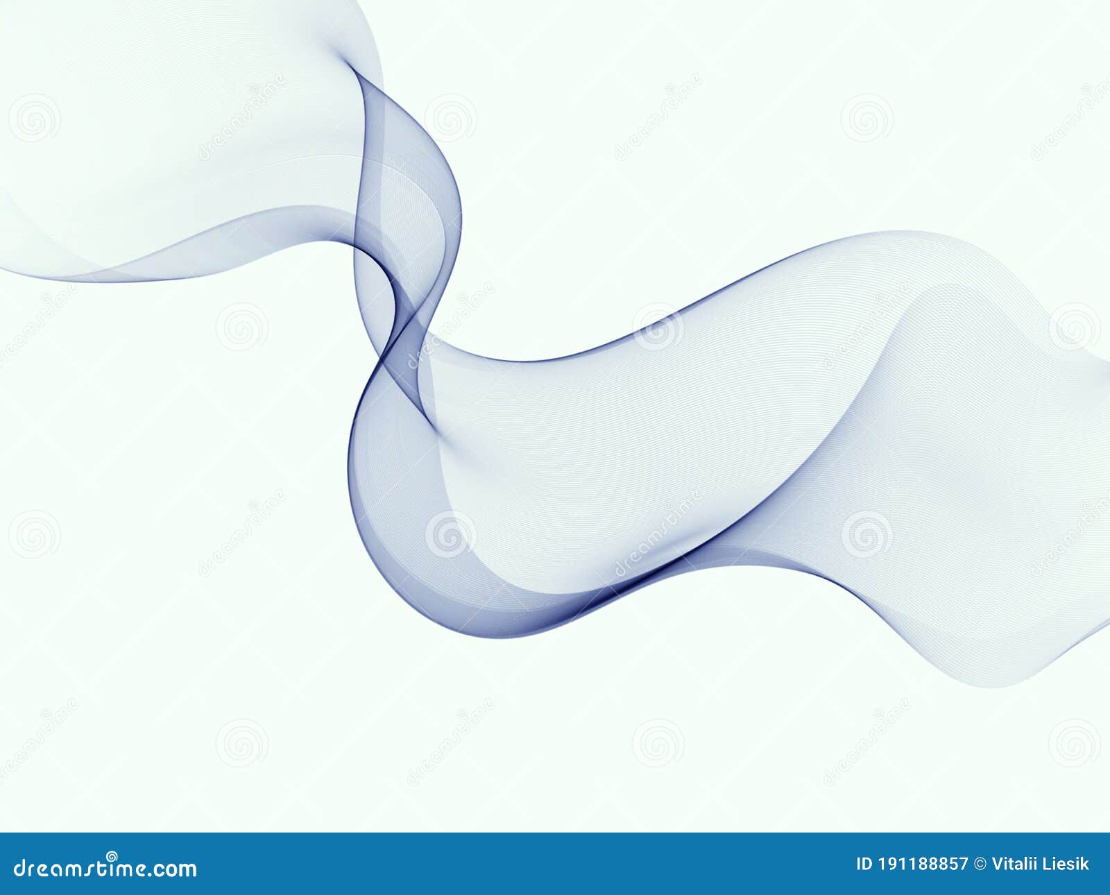 Smooth Waves or Lines .Abstract Background.Blue Wave Vector Stock ...