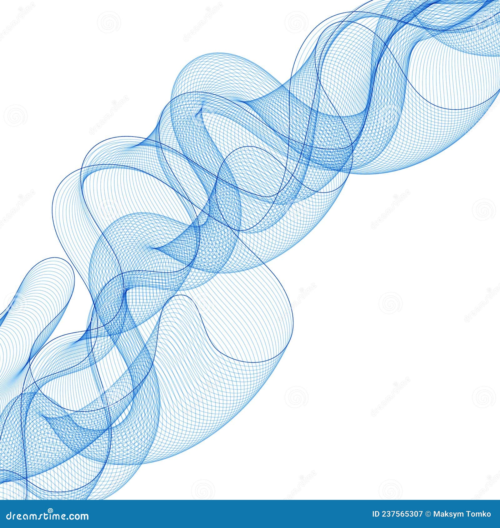 Smooth Wavy Blue Lines in the Form of Abstract Waves. Eps 10 Stock ...