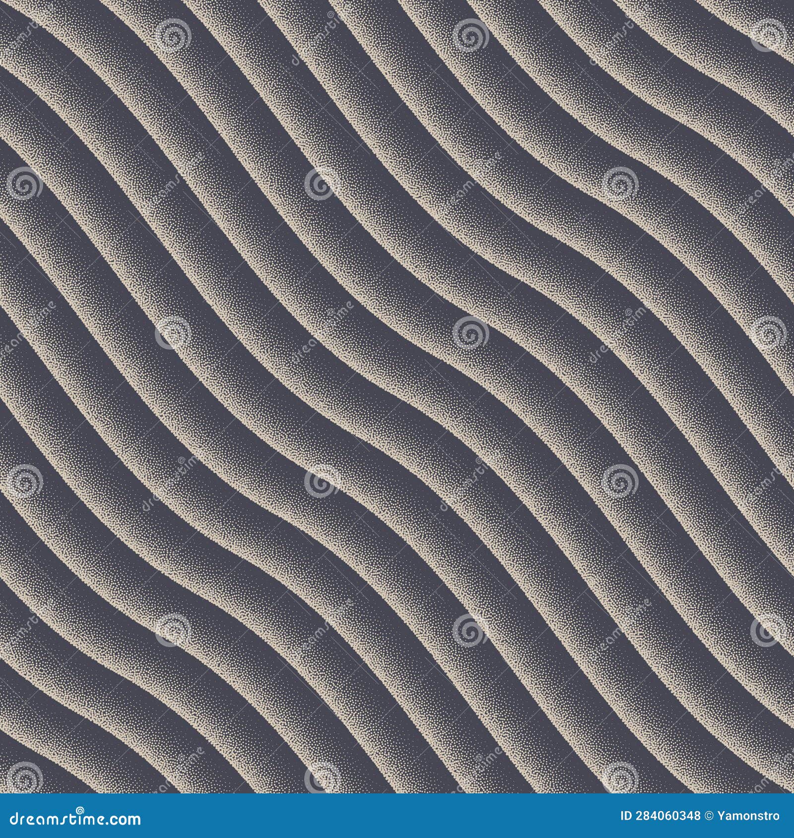 Smooth Wavy Lines Striped Seamless Pattern Vector Dotwork Abstract ...
