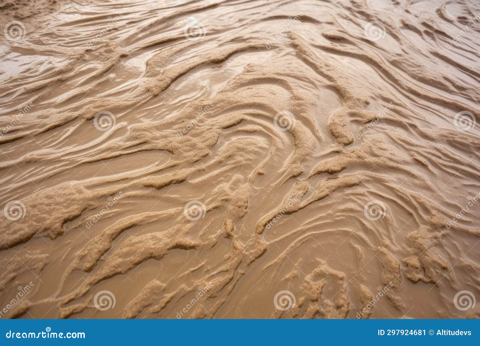 Smooth Wet Mud with Ripples from Rain Stock Image - Image of texture ...