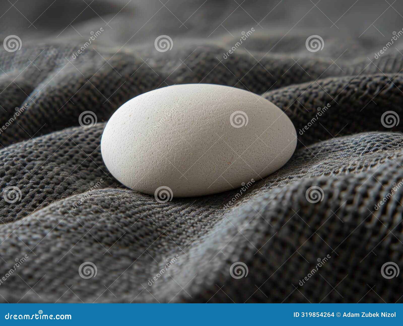 Smooth White Egg on Textured Gray Fabric Stock Illustration ...