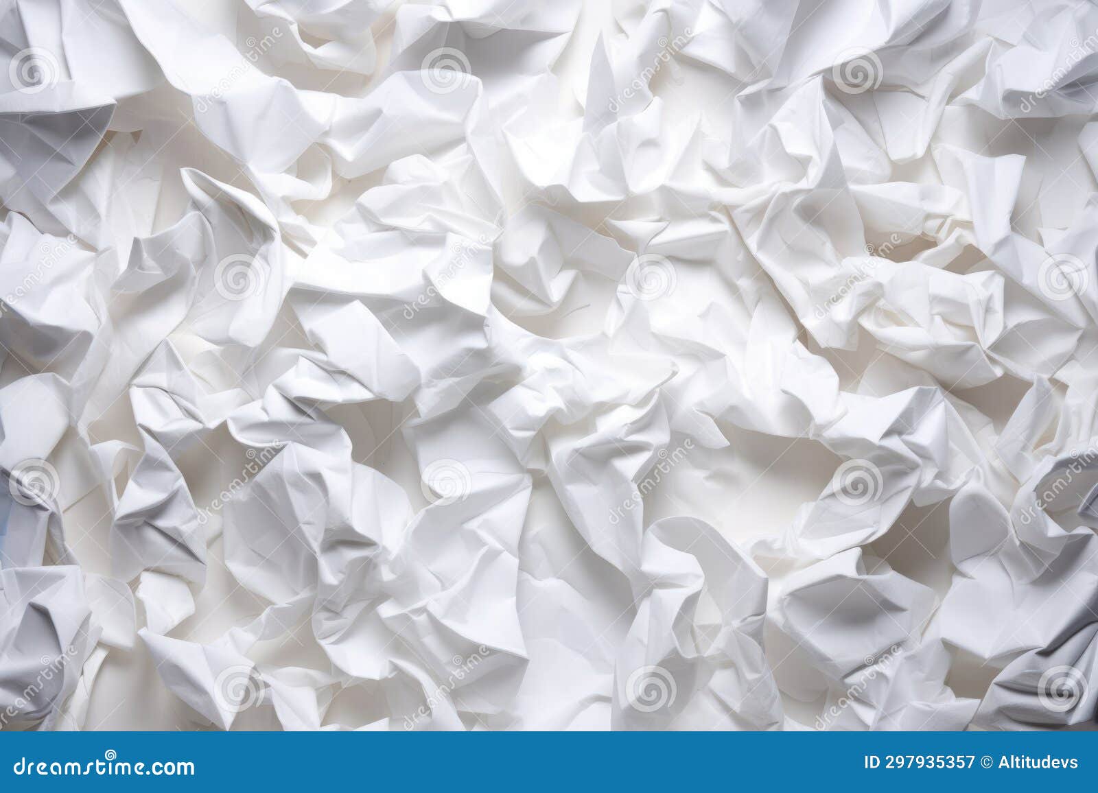 Smooth White Paper Turned into Random Crumples Stock Image - Image of ...