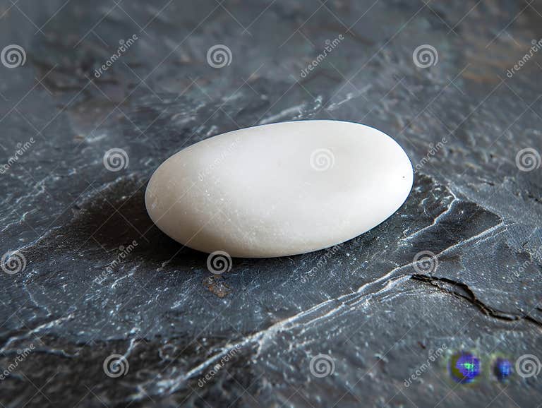 Smooth White Stone on Dark Slate Surface Stock Illustration ...