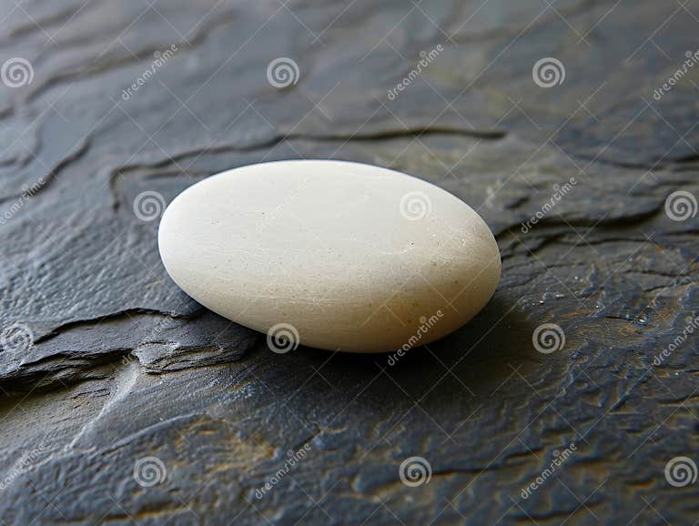 Smooth White Stone on Slate Surface Stock Illustration - Illustration ...