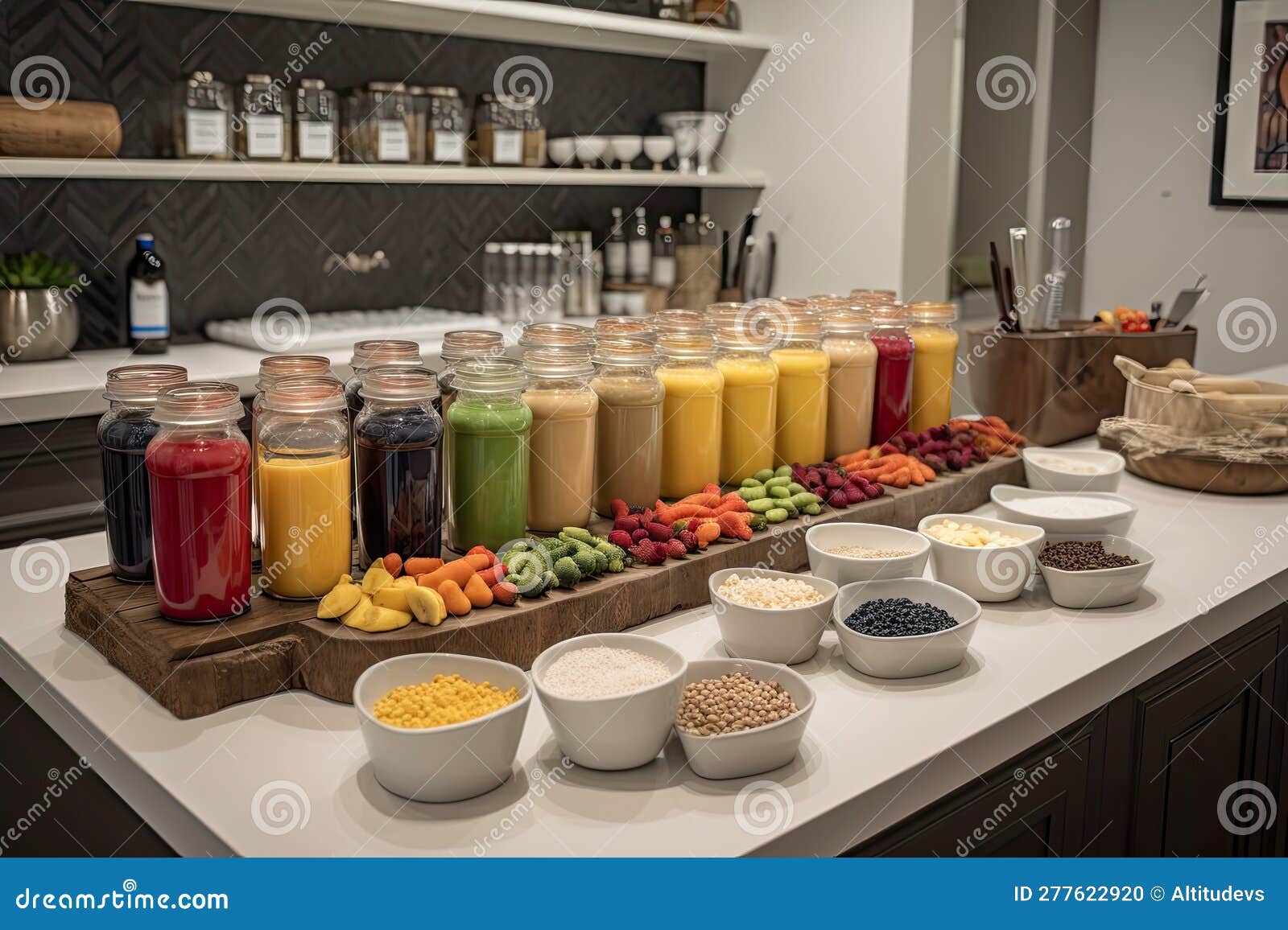 Smoothie Bar, with Selection of Ingredients and Mix-ins for Guests To ...