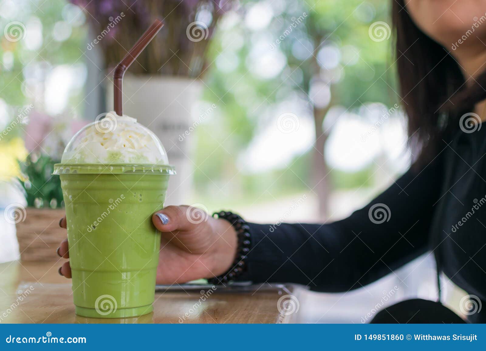 Smoothie, cool green tea stock photo. Image of natural - 149851860