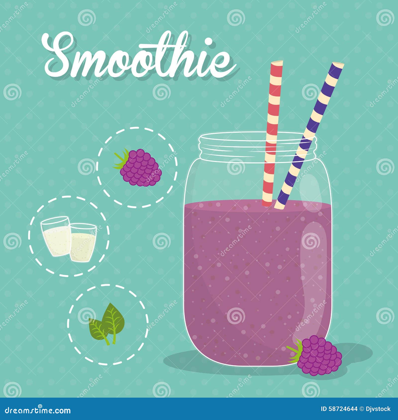 Smoothie design. stock vector. Illustration of concept - 58724644
